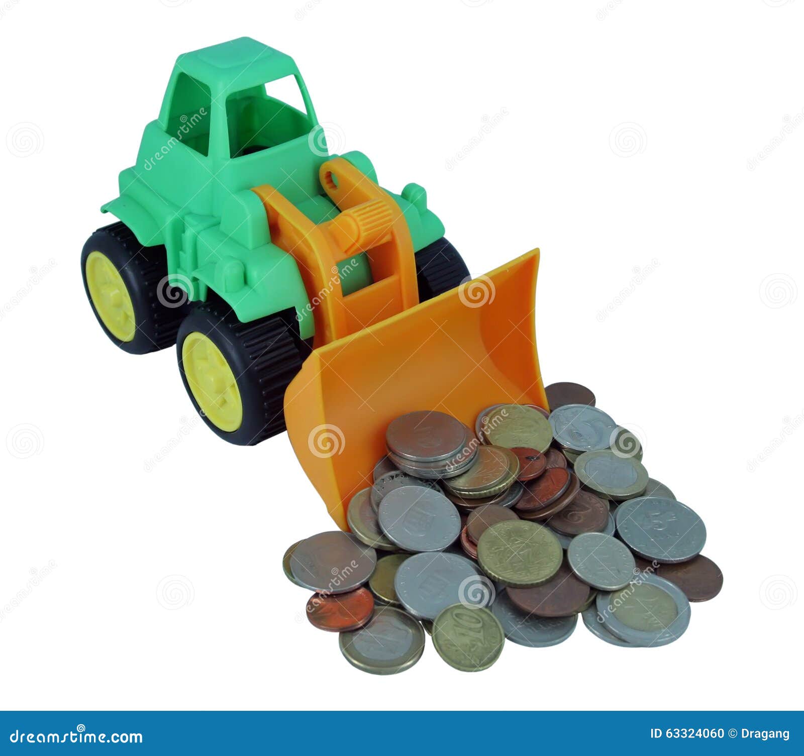 Bulldozer toy stock photo. Image of fortune, income, budget - 63324060