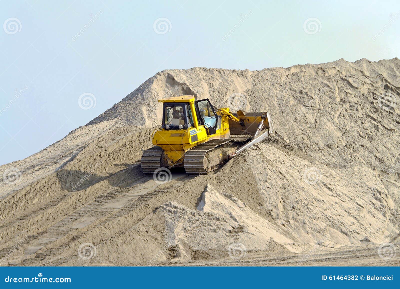 Bulldozer stock photo. Image of sand, build, heavy, site - 61464382
