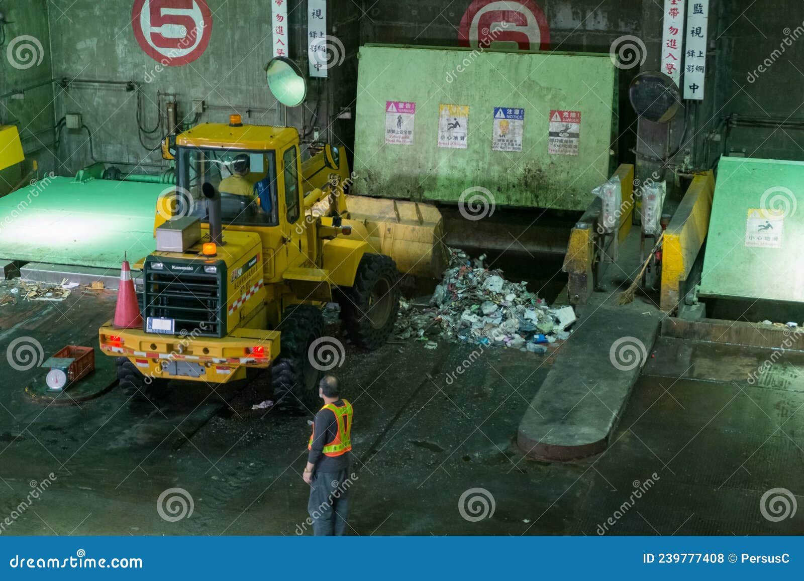 Bulldozer in a Trash Incinerator in Taiwan Editorial Stock Photo ...