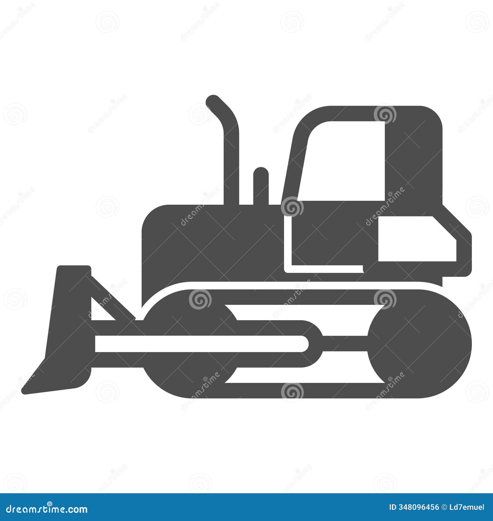 Bulldozer Vehicle Solid Icon, Construction Site Concept. Vector ...