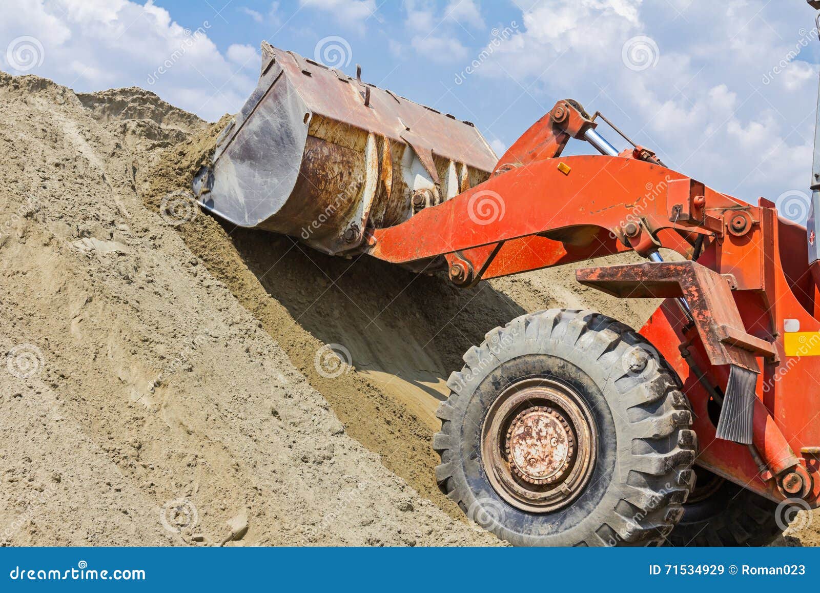 Bulldozer, View on Front End Loader Stock Image - Image of contractor ...
