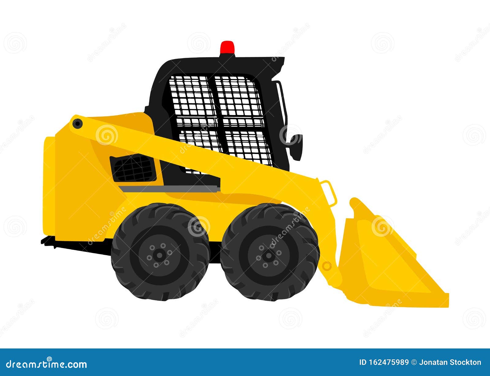 Bulldozer Wheel Loader Vector Illustration Isolated on White. Dusty ...