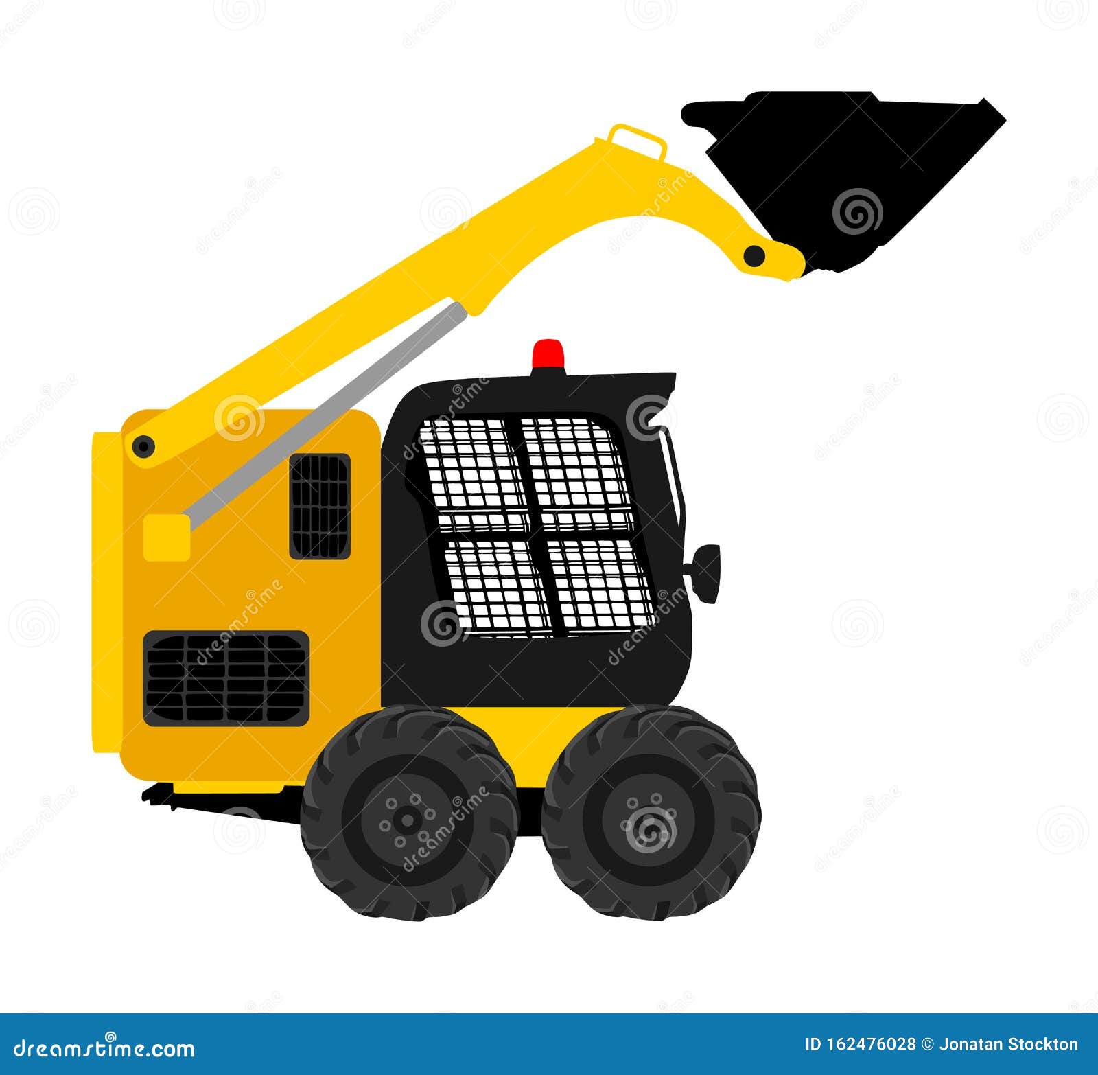 Bulldozer Wheel Loader Vector Illustration Isolated On White. Dusty ...