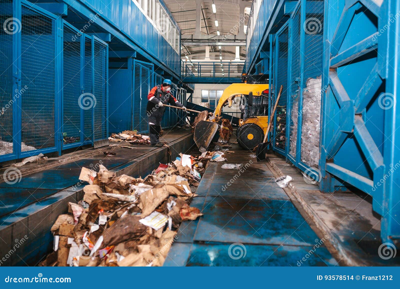 The Bulldozer Will Clean the Waste Dump. Waste Processing Plant ...