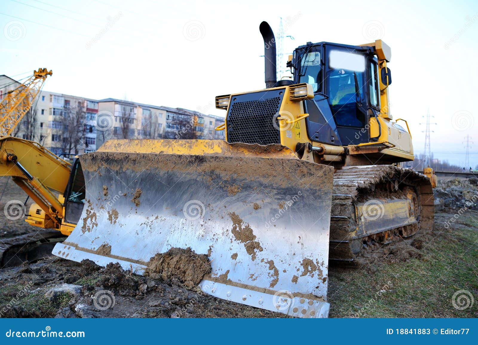 Bulldozer on site stock image. Image of industry, operator - 18841883