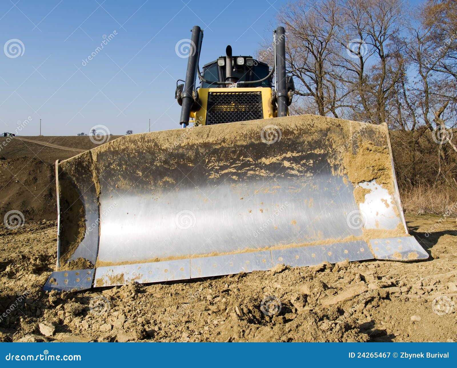 Bulldozer at work stock image. Image of grade, vehicle - 24265467