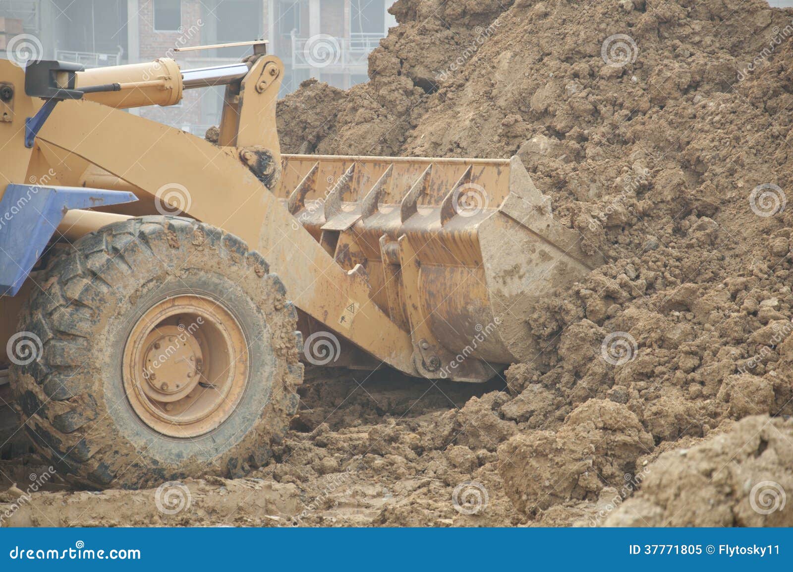 Bulldozer at work stock image. Image of construction - 37771805