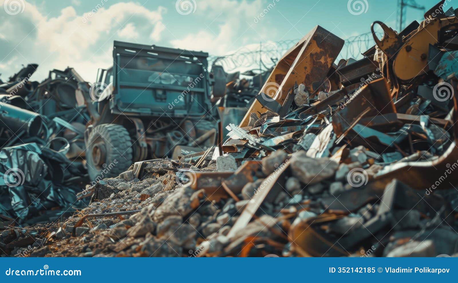 Bulldozer Working on Clearing Rubble Site, Suitable for Construction ...