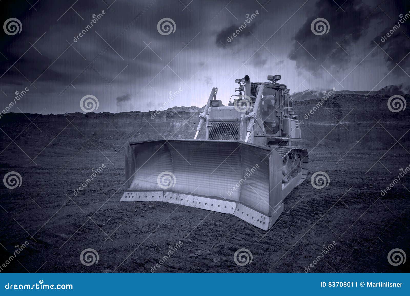 The Bulldozer Working in Coal Mines Stock Image - Image of construction ...