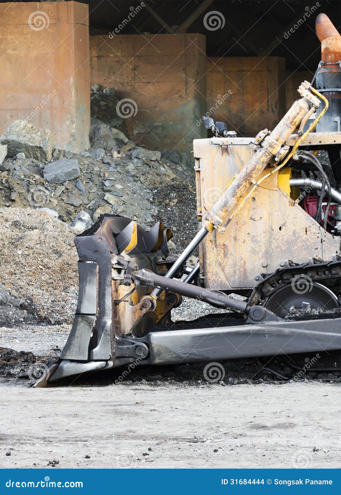 Bulldozer working stock photo. Image of dozer, construction - 31684444