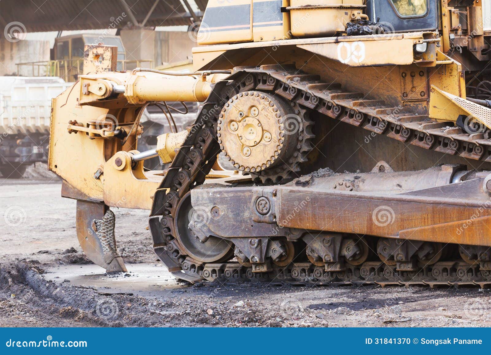 Bulldozer working stock photo. Image of metal, earth - 31841370