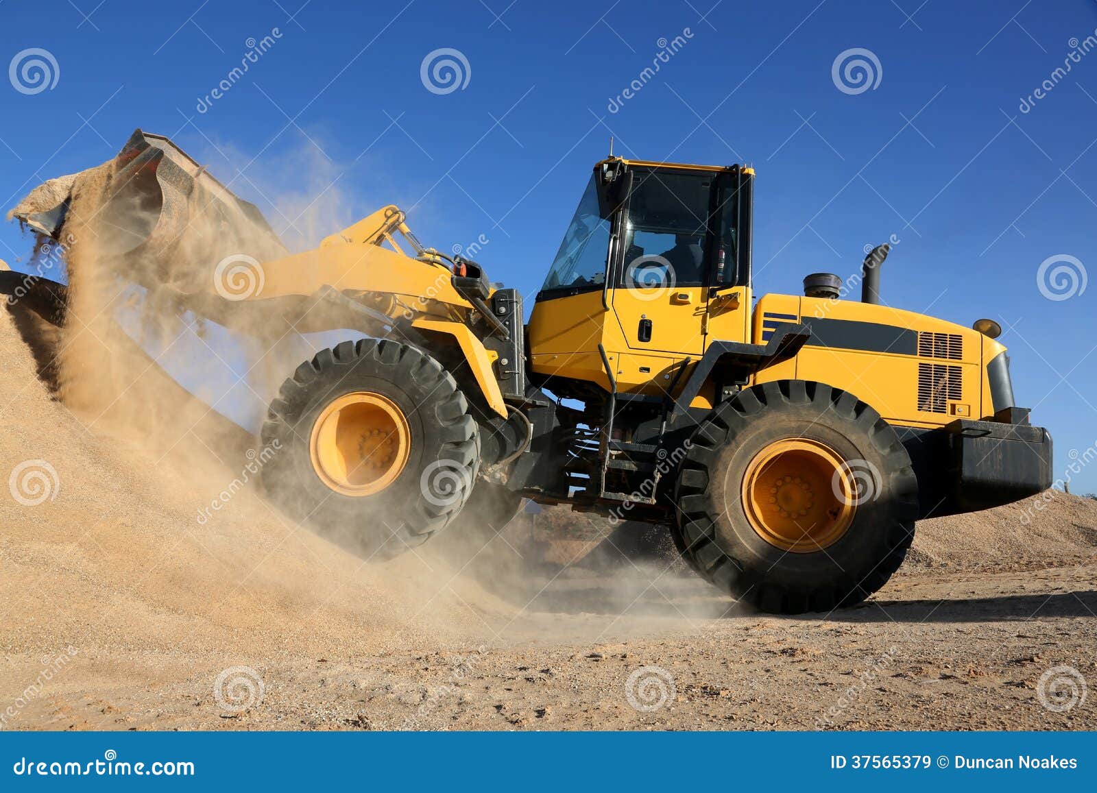 Bulldozer Working with Sand Stock Image - Image of excavation, earth ...