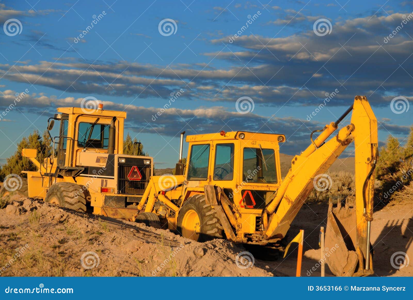 Bulldozers In Row Royalty-Free Stock Photo | CartoonDealer.com #112123365