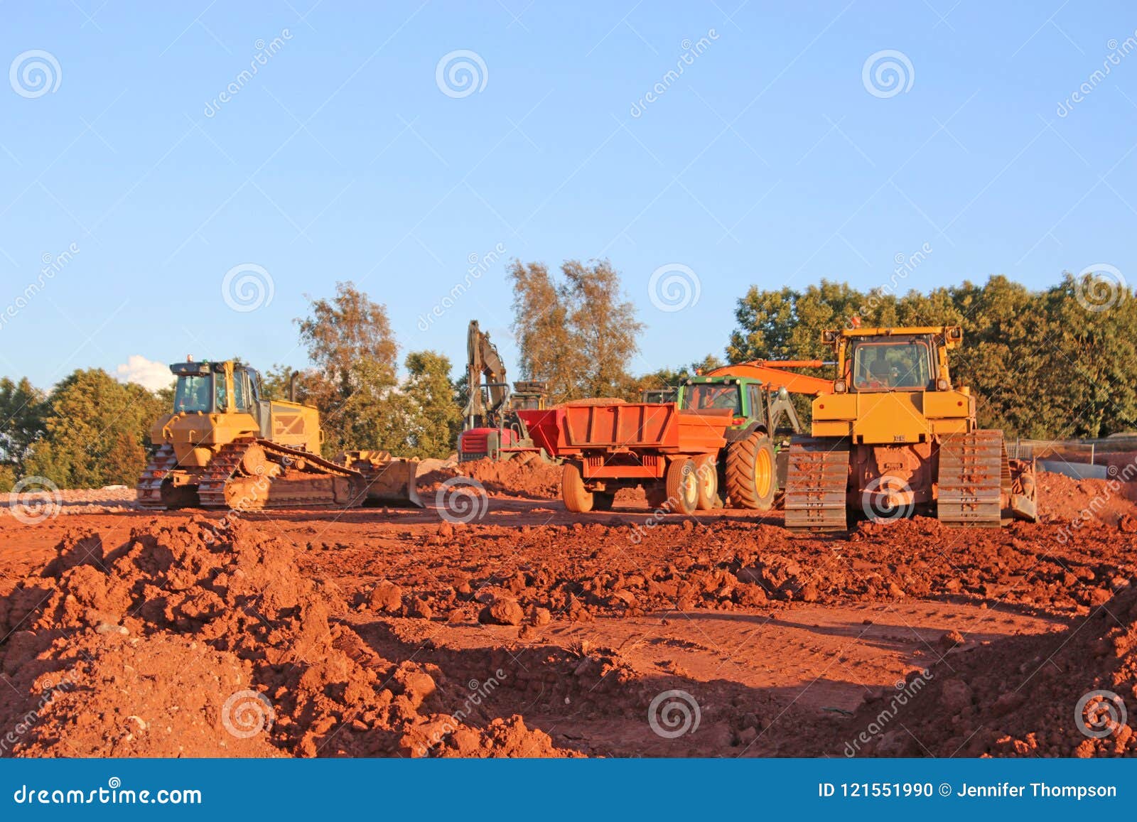 Bulldozers at work stock photo. Image of tread, dozer - 121551990