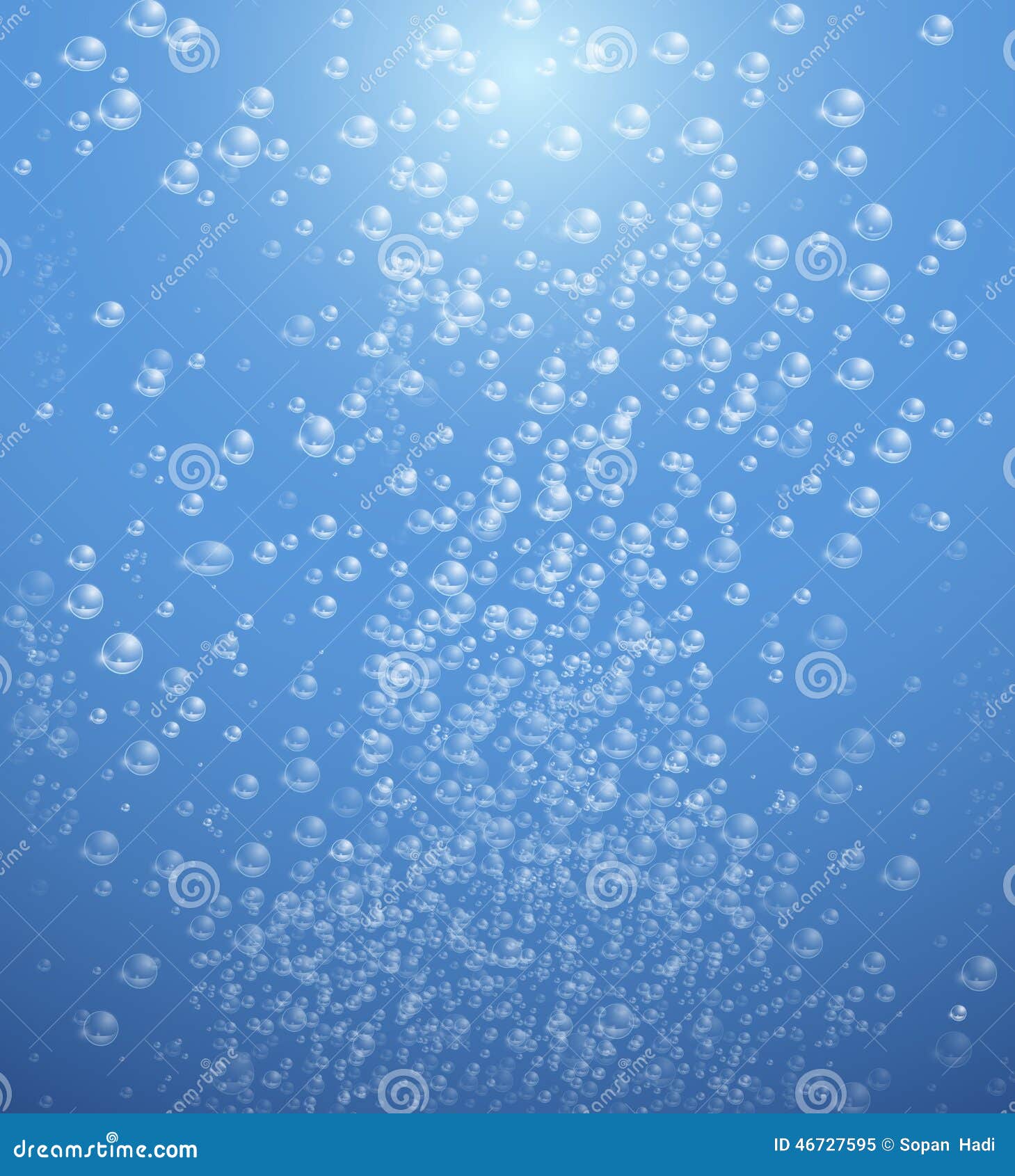 Bulle De L'eau Sur Le Fond Bleu Illustration de Vecteur - Illustration ...