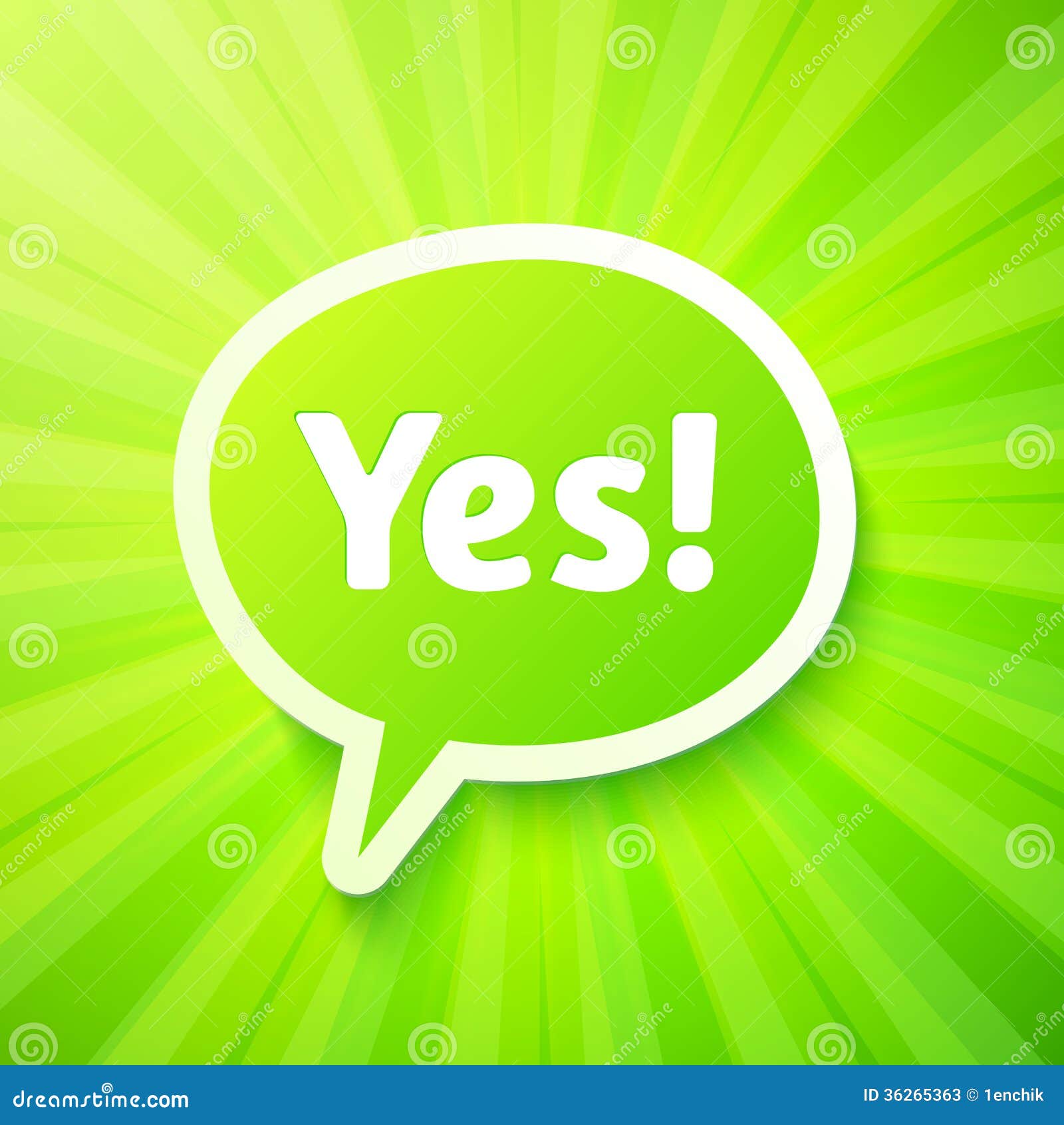 Bulle Verte De La Parole Avec Le Signe Oui ! Illustration de Vecteur ...