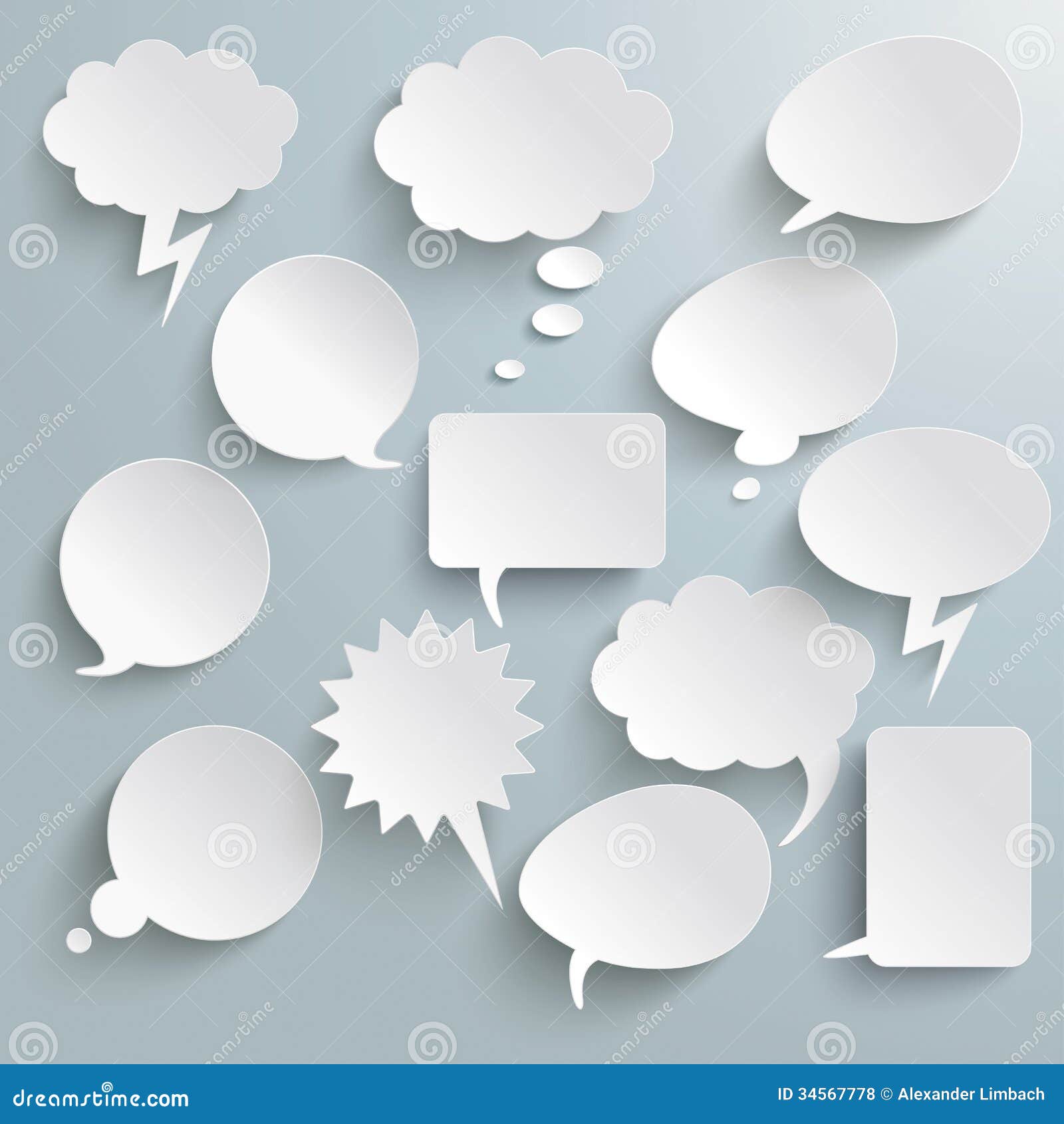 Bulles Blanches De Communication Illustration de Vecteur - Illustration ...