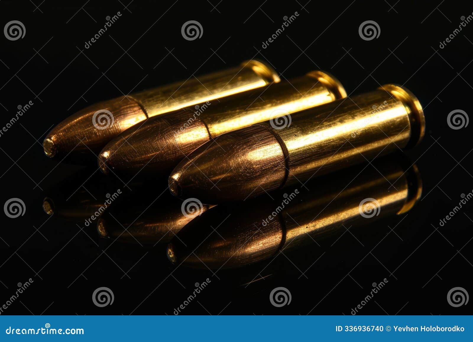 Bullet Ammunition Displayed Against a Black Background for Enhanced ...