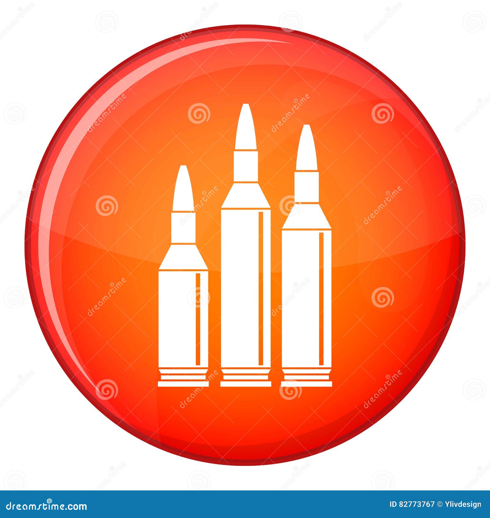 Bullet Ammunition Icon, Flat Style Stock Vector - Illustration of ...