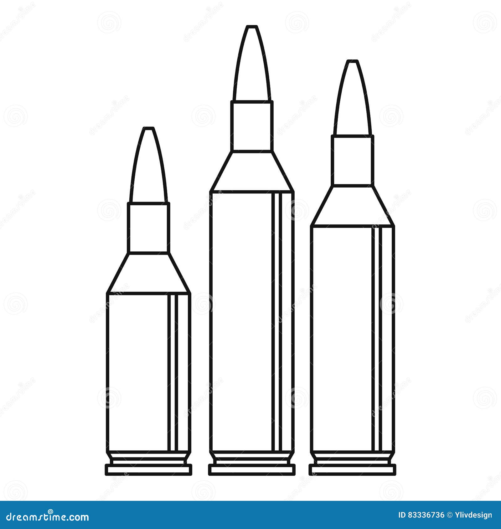 Bullet Ammunition Icon, Outline Style Stock Vector - Illustration of ...