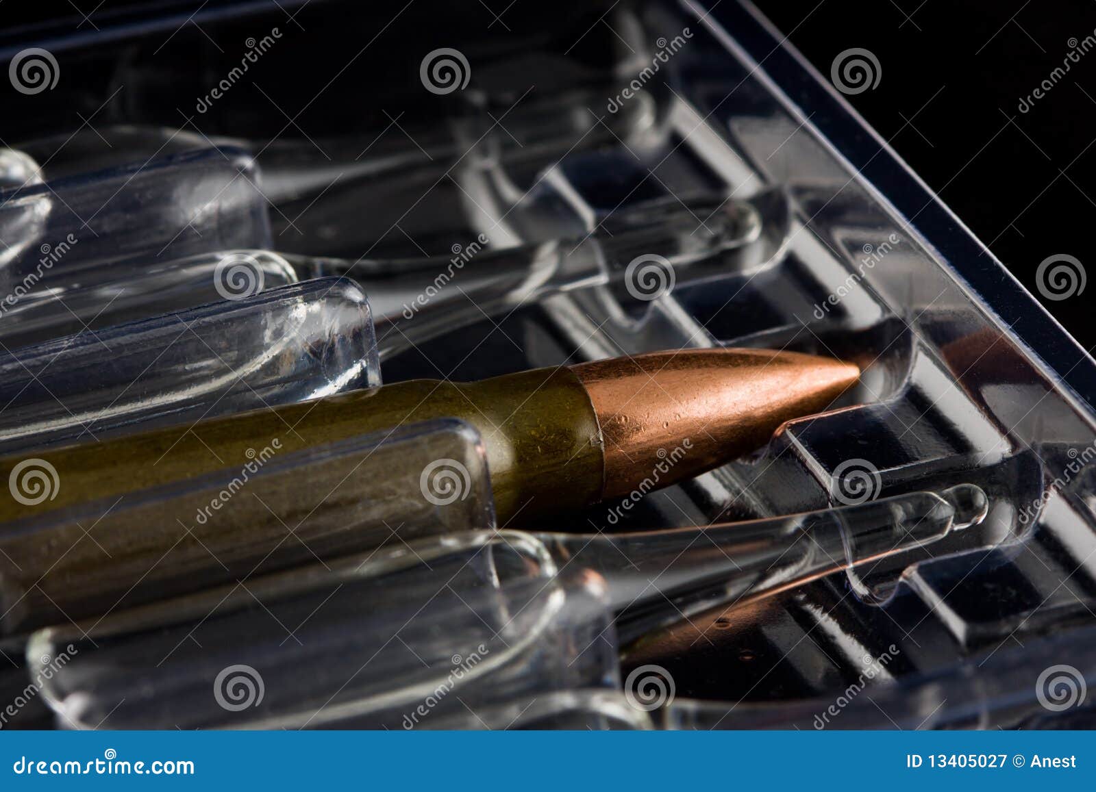 Bullet and ampoules stock image. Image of medical, brass - 13405027