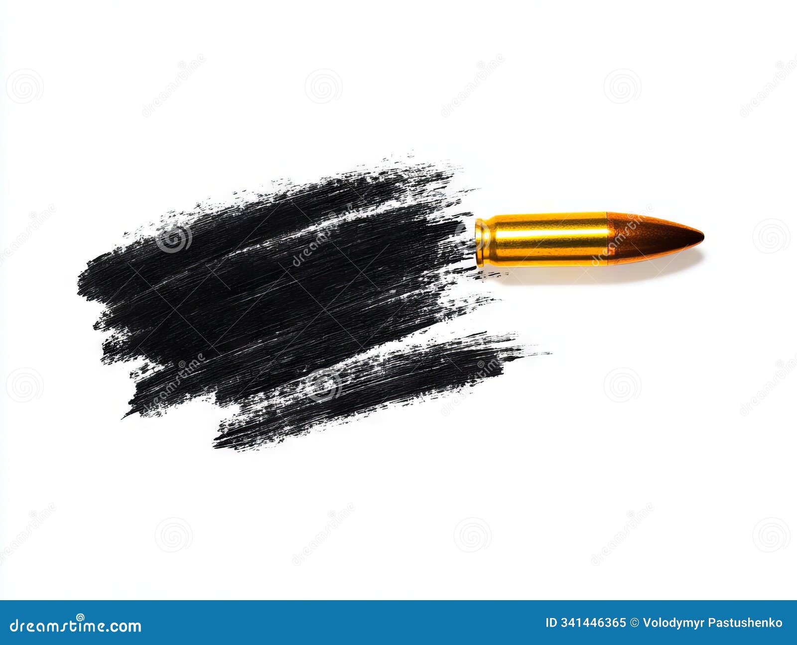 A Bullet with a Black Brush Stroke on a White Background Stock Image ...