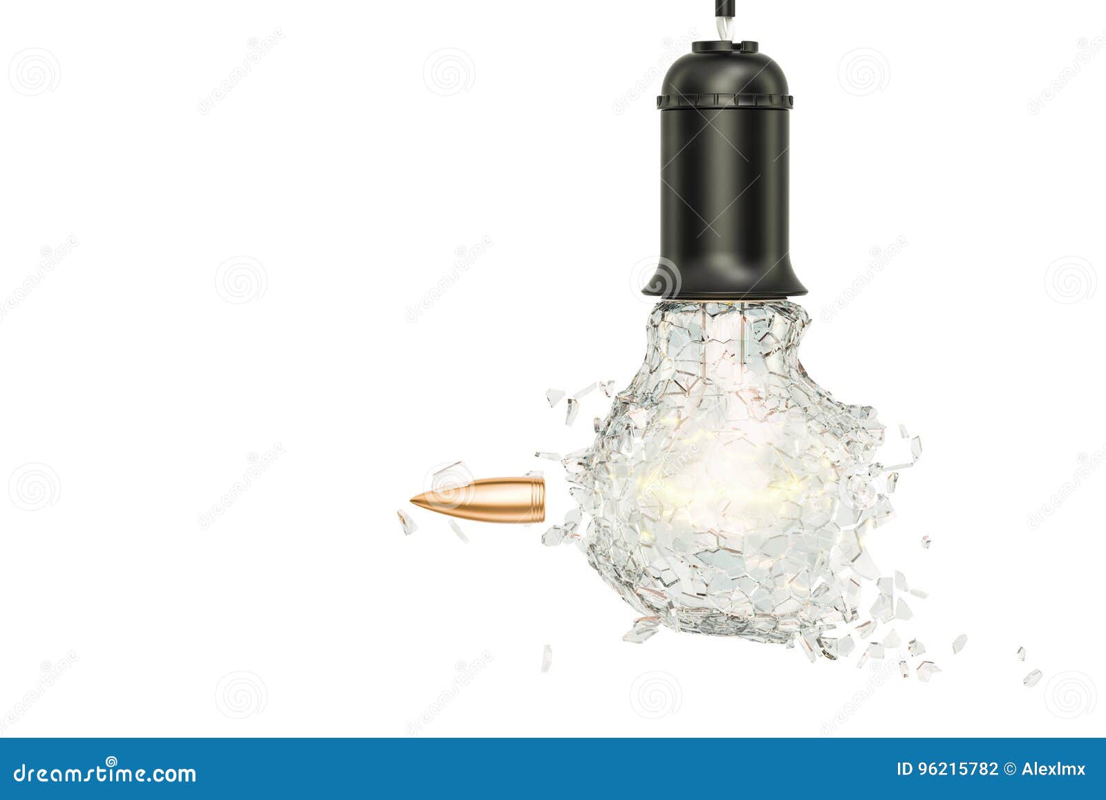 Bullet Braking Hanging Light Bulb, 3D Stock Illustration - Illustration ...