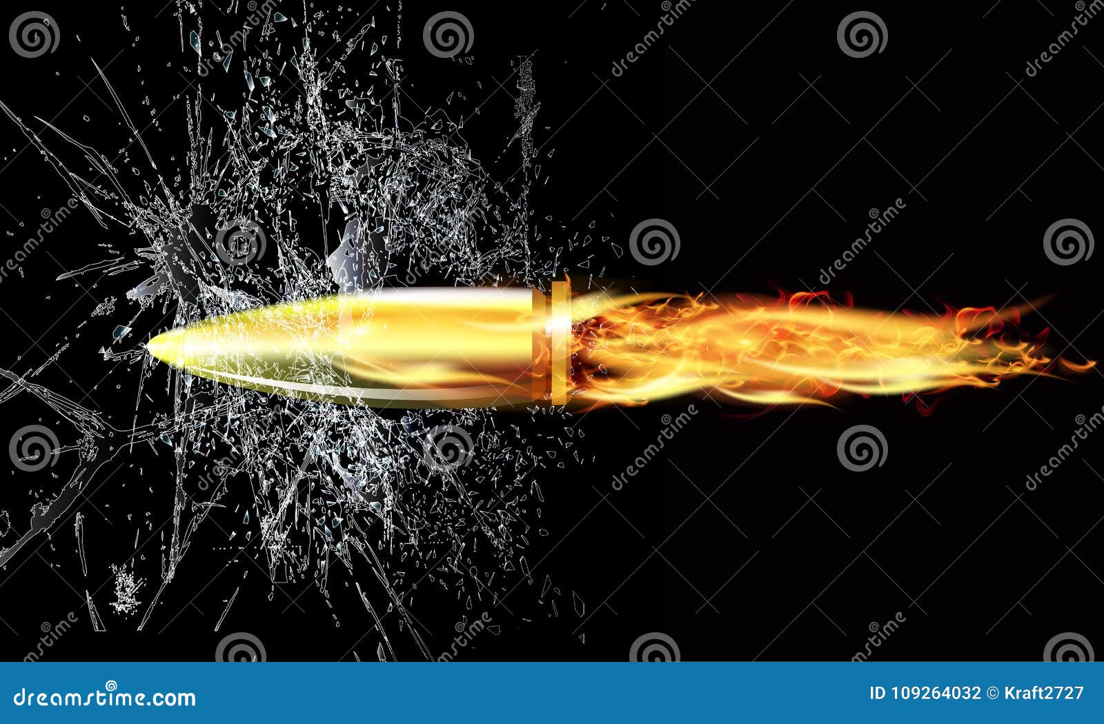 Bullet through Broken Glass Stock Vector - Illustration of glass ...