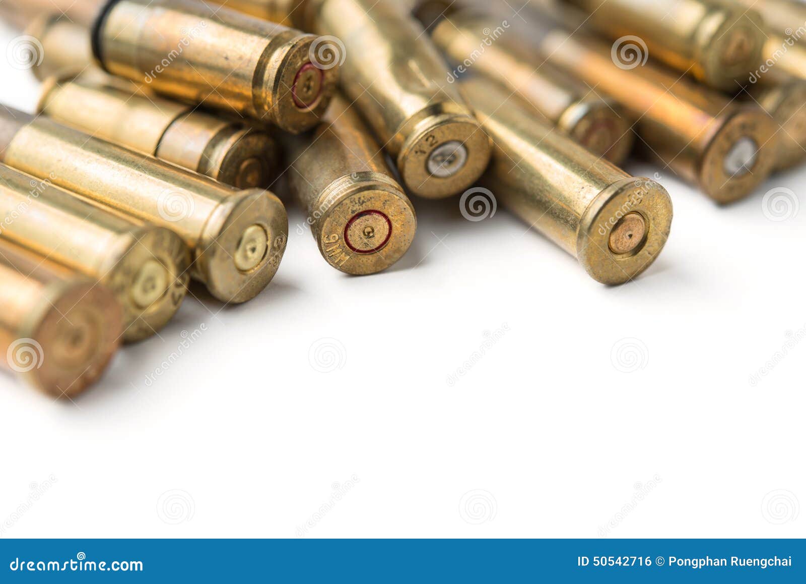 Bullet casings stock photo. Image of ammunition, white - 50542716