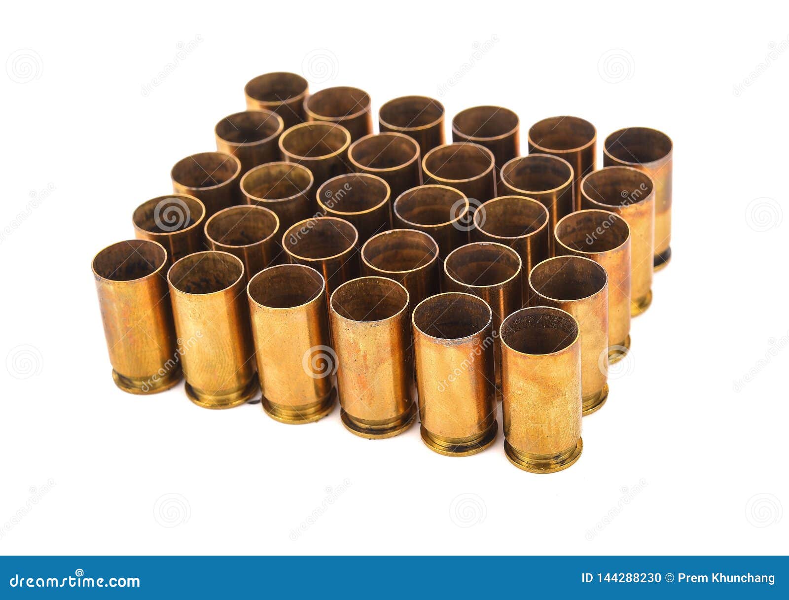 Bullet Casings on the White Background Stock Photo - Image of weapon ...