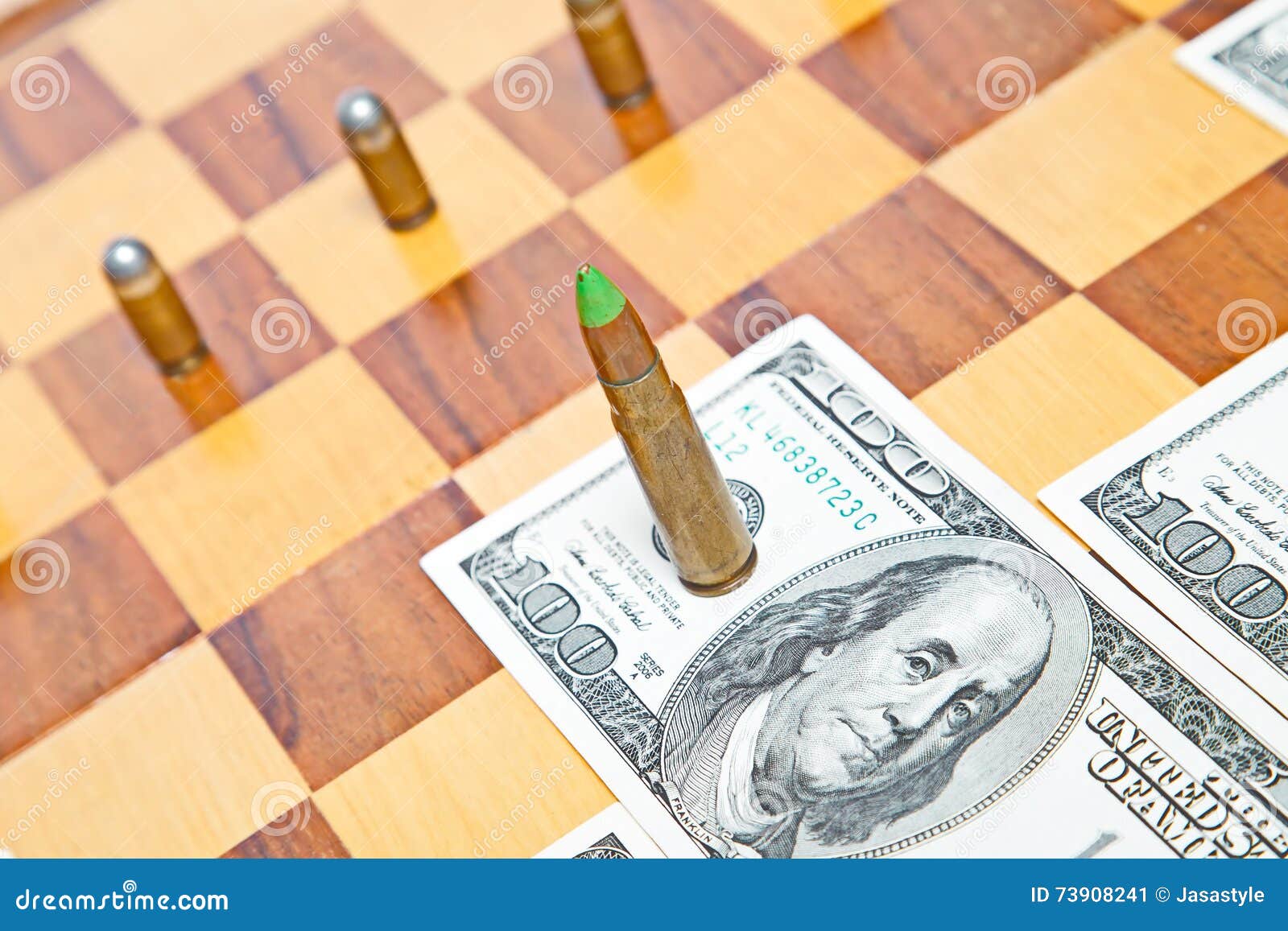 Bullet instead of Chess Piece. Concept of Military Power Stock Image ...