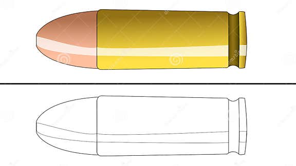 Bullet for coloring stock vector. Illustration of bullets - 52209338