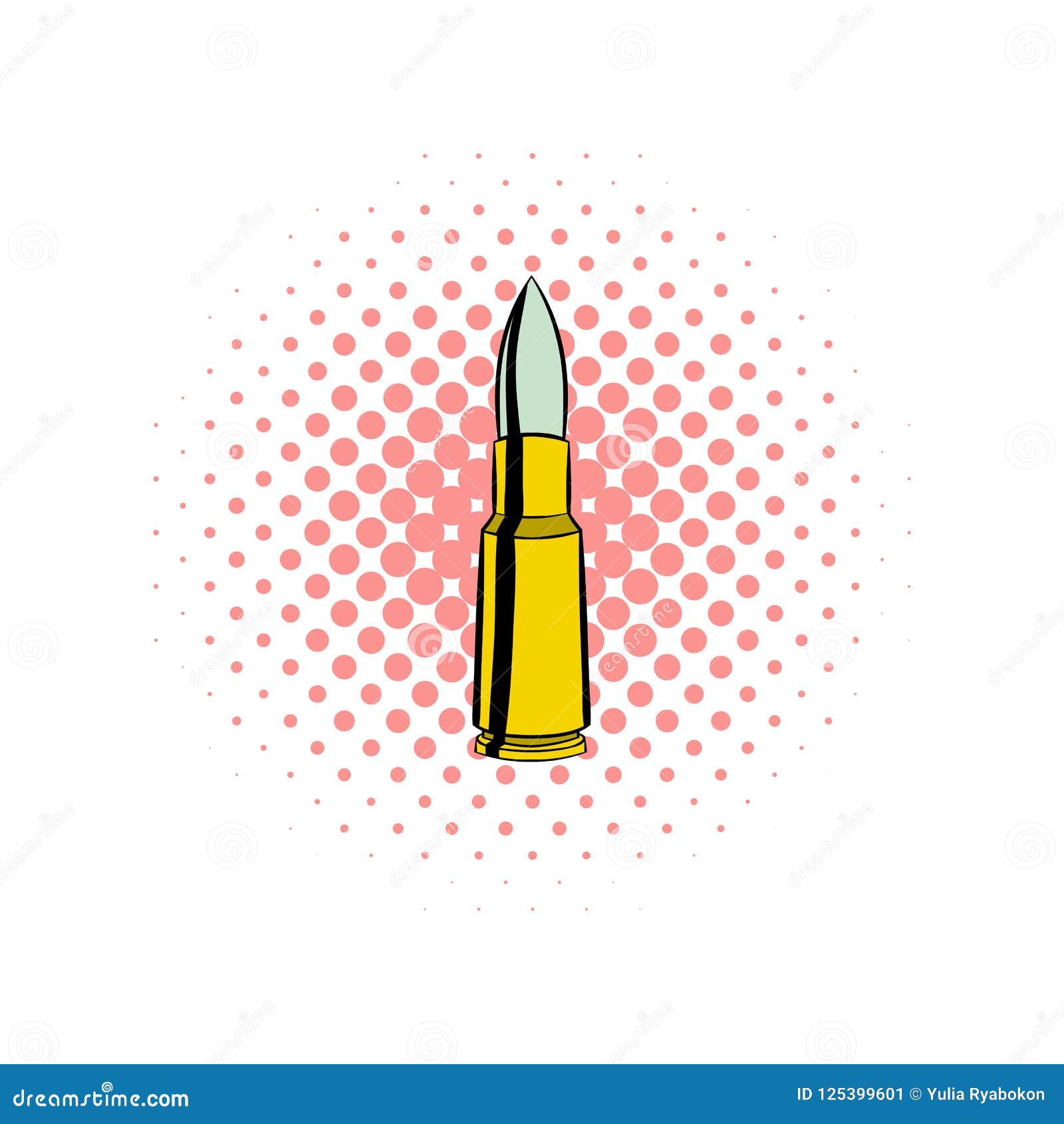 Bullet comics icon stock illustration. Illustration of ammo - 125399601