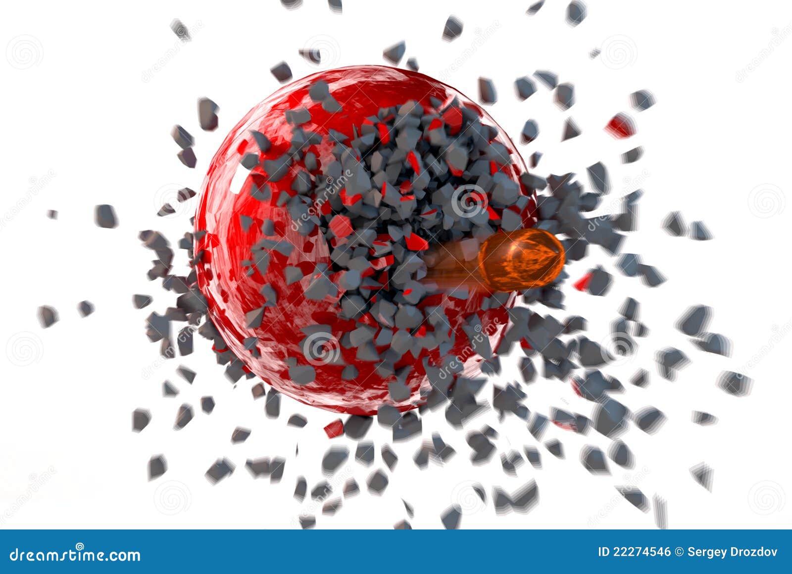 Bullet destroyed sphere stock illustration. Illustration of broken ...