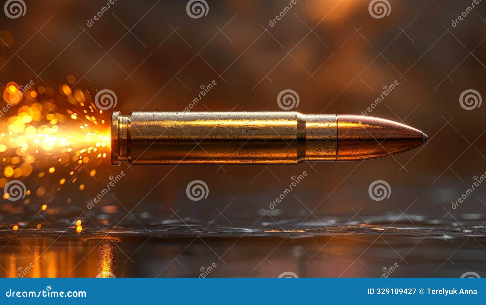 Bullet Ejecting Sparks in Dark Environment with Glinting Surface. a ...