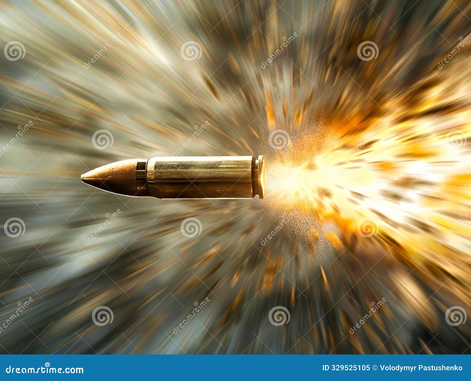 A Bullet is Exploding Out of a Bullet Casing Stock Image - Image of ...