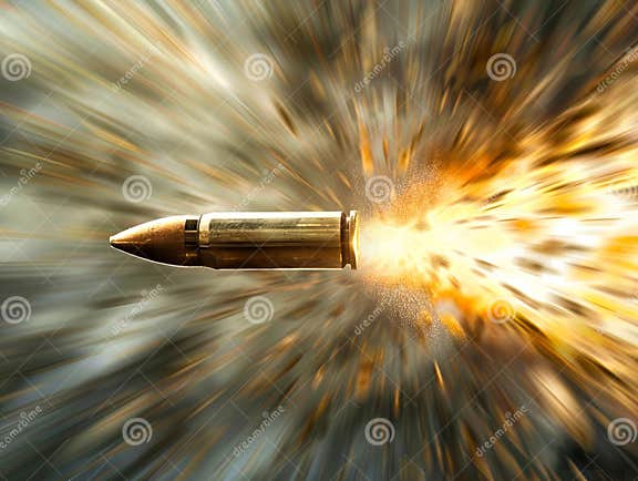 A Bullet is Exploding Out of a Bullet Casing Stock Image - Image of ...