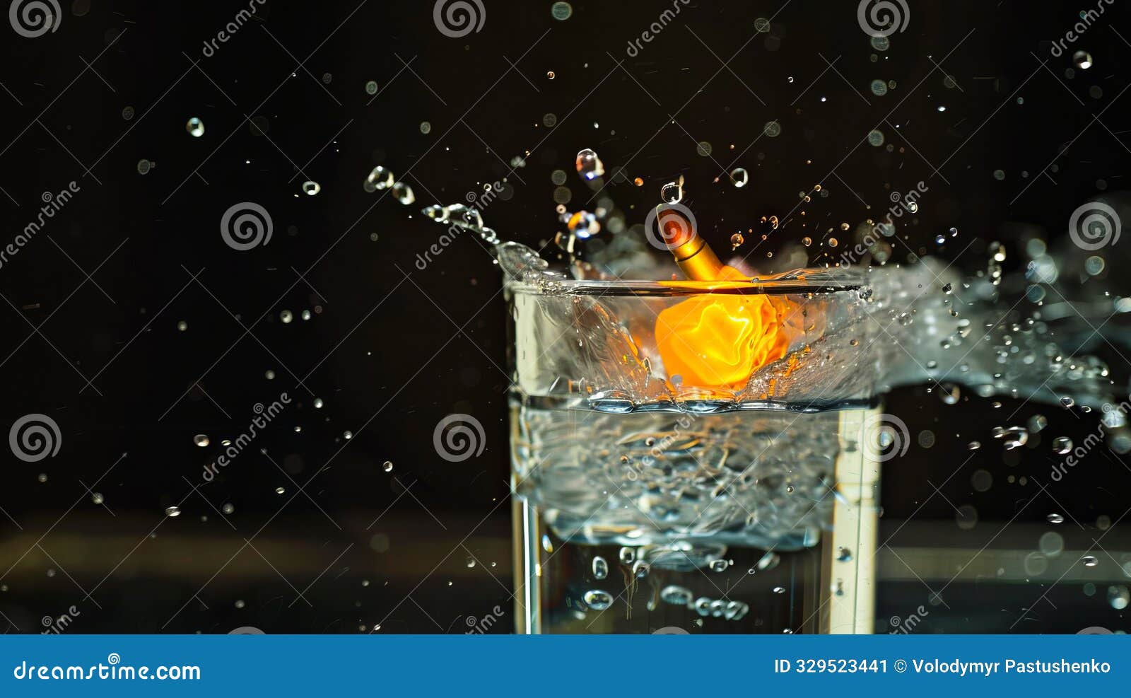 A Bullet is Falling into a Glass of Water Stock Image - Image of body ...