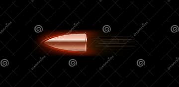 Bullet with fire flame stock illustration. Illustration of fast - 33555956