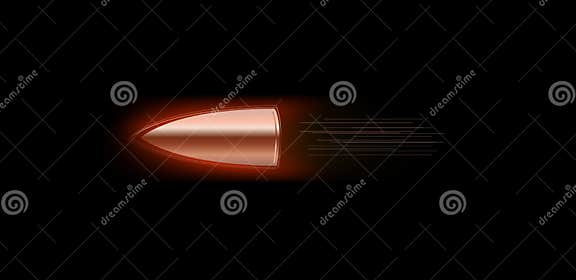 Bullet with fire flame stock illustration. Illustration of fast - 33555956