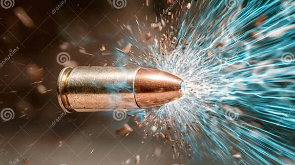 Bullet Fired from Gun with Sparks Stock Illustration - Illustration of ...