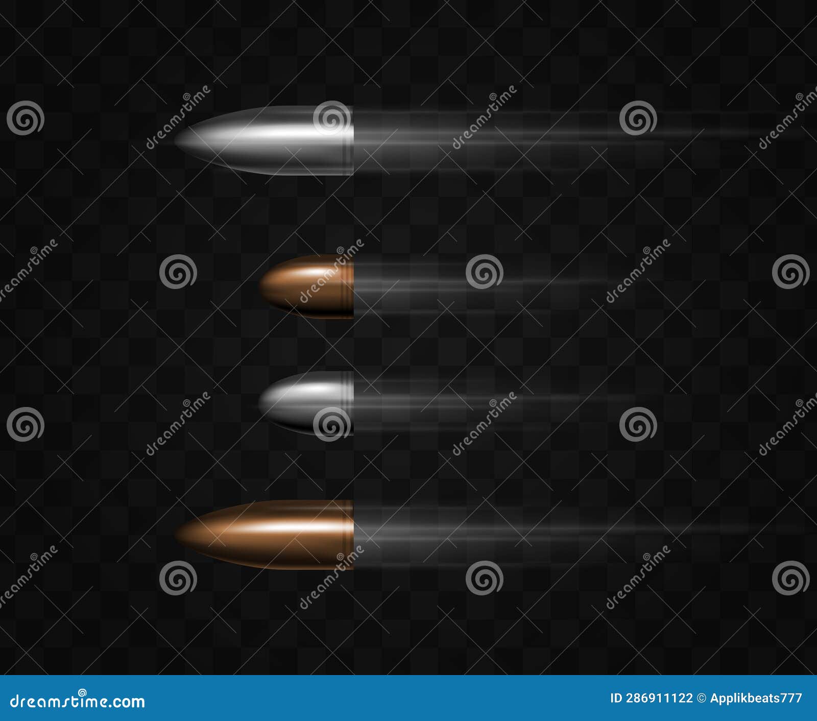 Bullet In Flight With Traces Isolated On Transparent Background ...