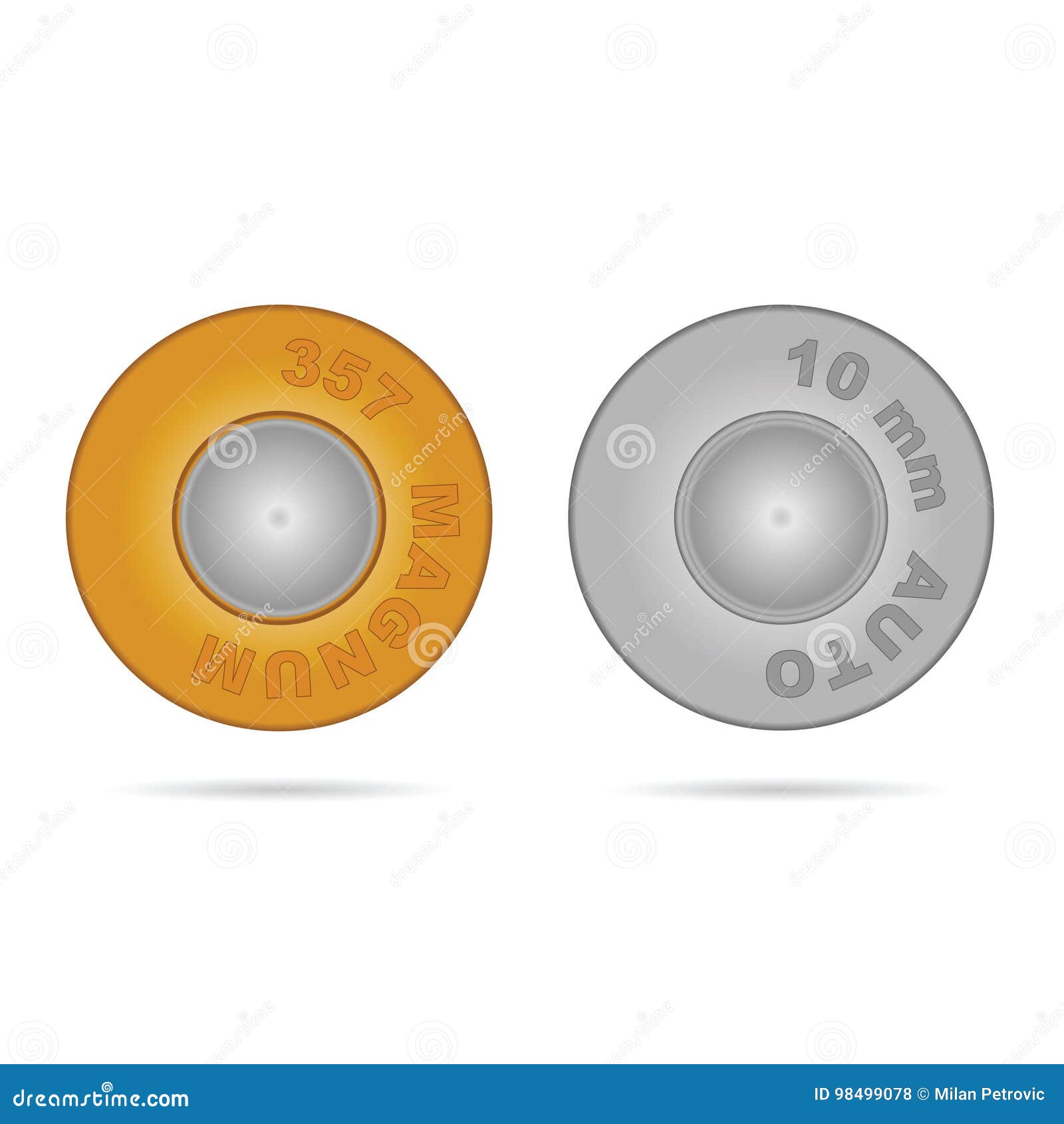 Bullet in Gold and Silver Color Illustration Stock Vector ...