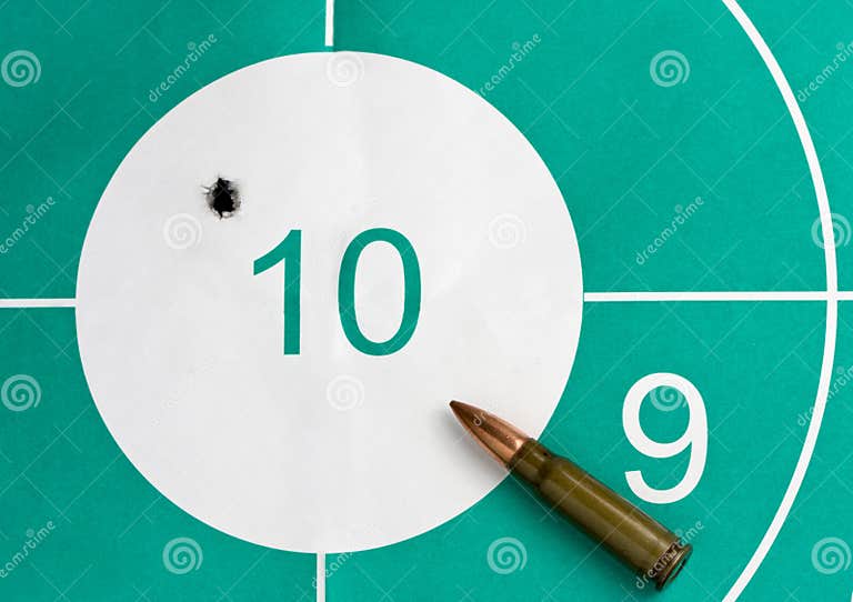 Bullet hit the target stock image. Image of bullseye - 14308247
