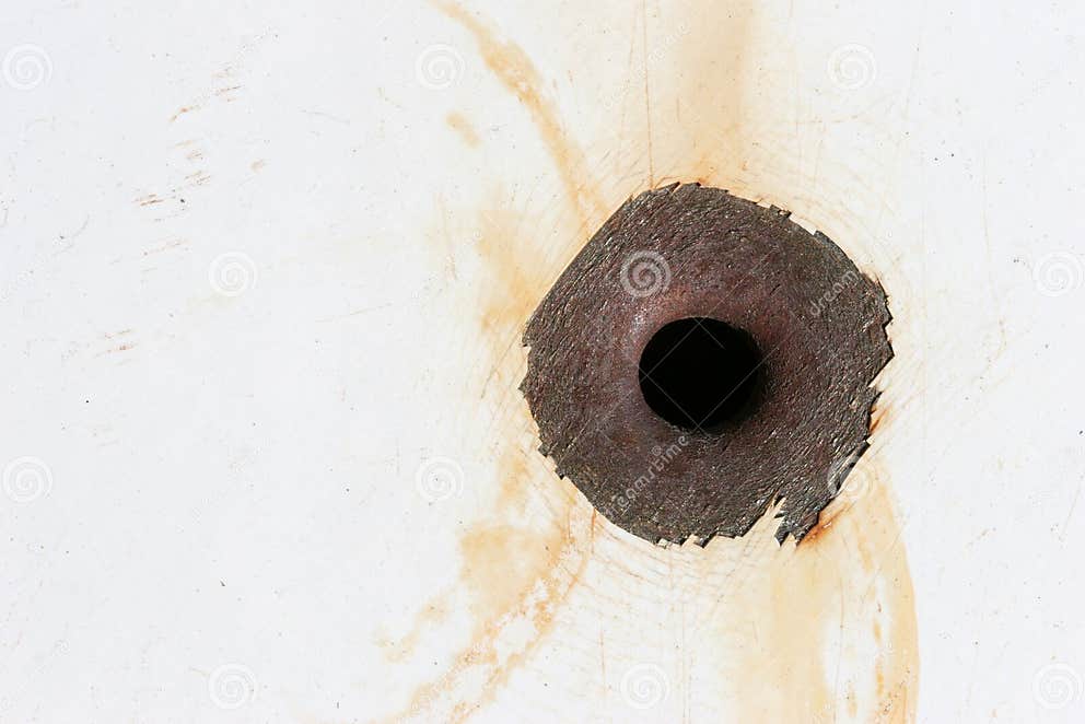 Bullet hole stock photo. Image of detroy, rusting, shoot - 425882