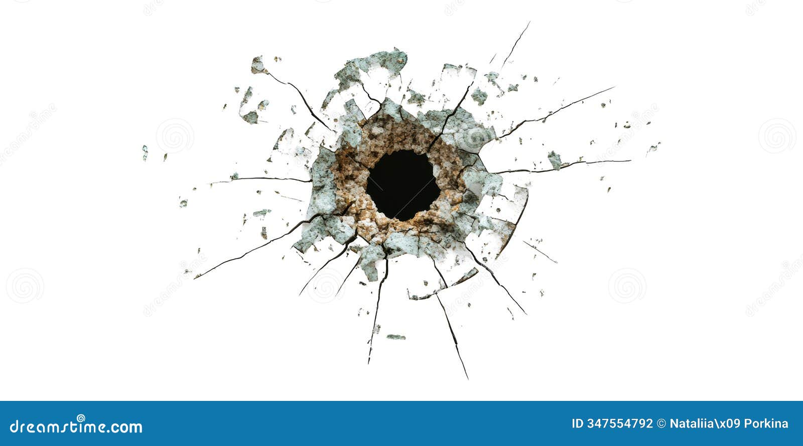 Bullet Hole with Cracked Glass Effect Isolated on Transparent ...