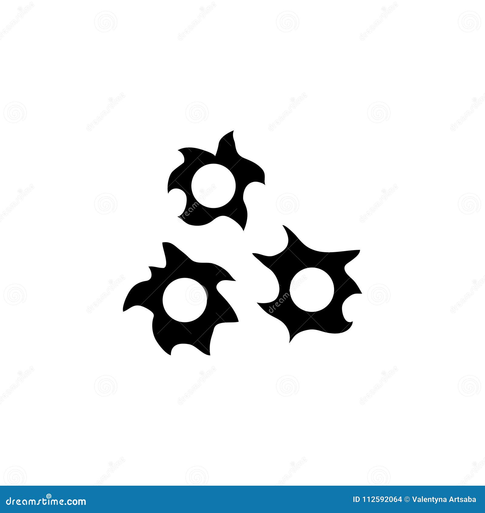 Bullet Hole. Damage And Cracks On Surface From Bullet. Vector ...