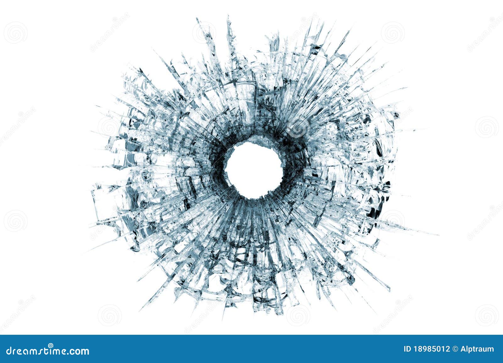 Bullet Hole in Glass Isolated on White Stock Photo - Image of broken ...