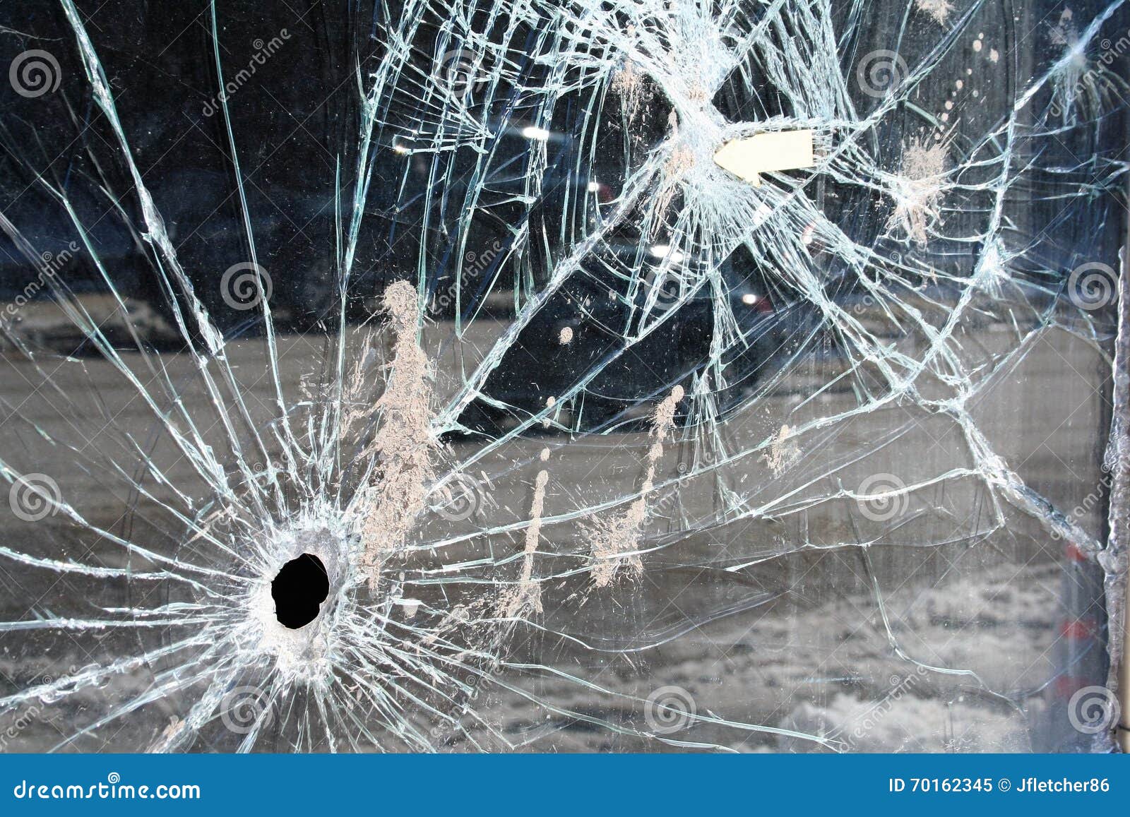 Bullet Hole in Glass Window Stock Image - Image of apparently, window ...