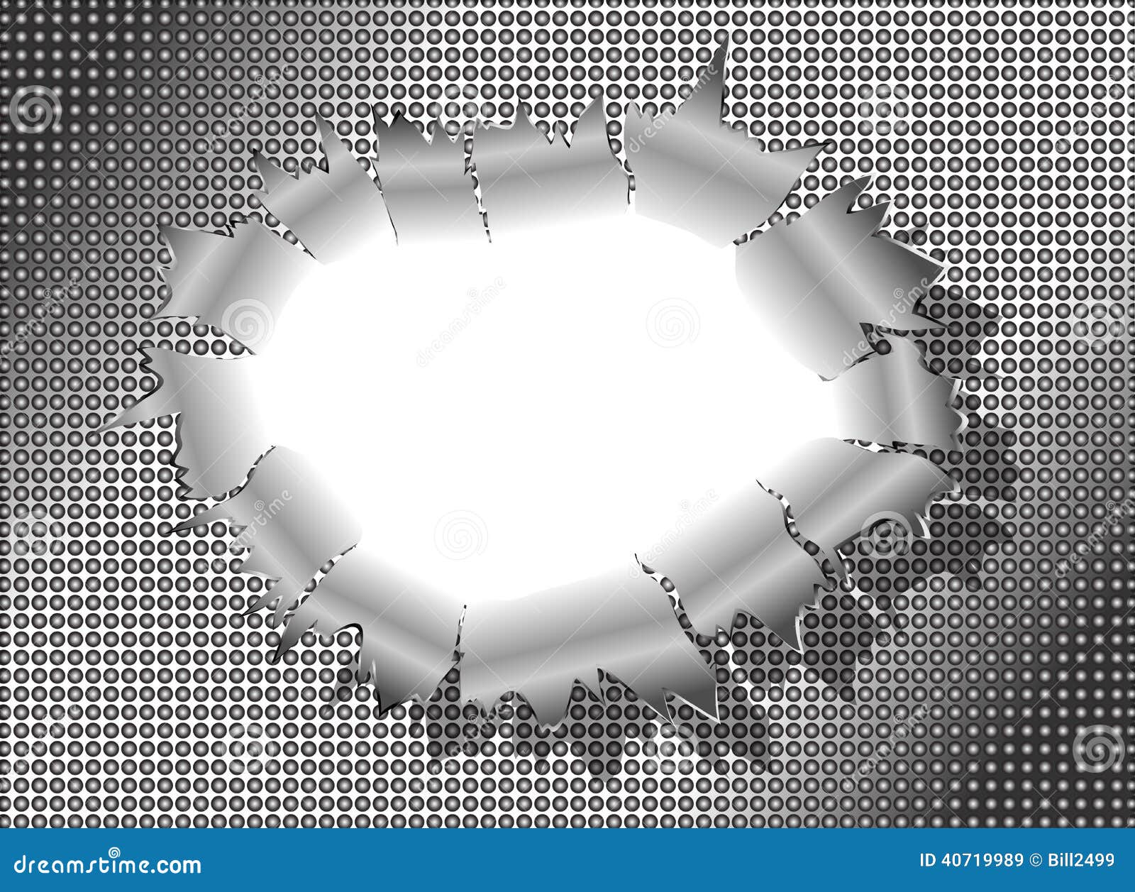 Hole In Metal. Ripped Steel, Ragged Metals Holes And Crack In Metallic ...